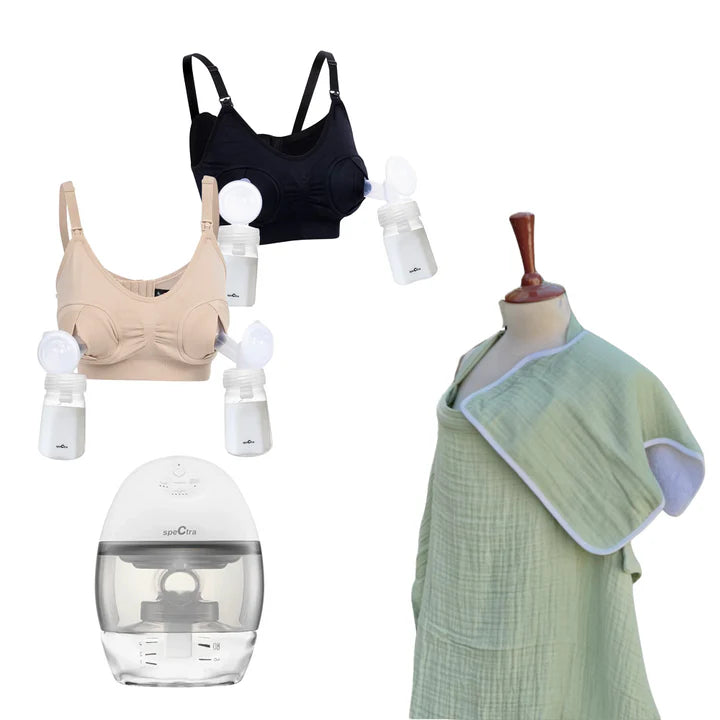 Pump & Feed Set - Spectra Wearable with Mint Nursing Cover and Pumping ...